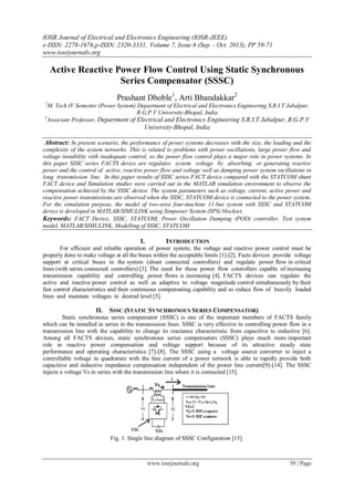 Active Reactive Power Flow Control Using Static Synchronous Series Compensator (SSSC) | PDF