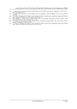 Active Reactive Power Flow Control Using Static Synchronous Series Compensator (SSSC) | PDF