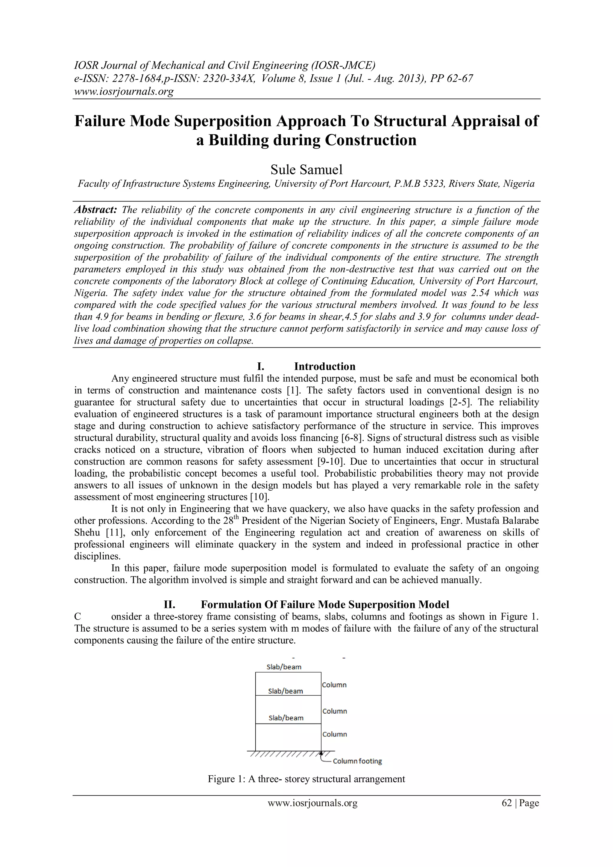 Failure Mode Superposition Approach To Structural Appraisal of a ...