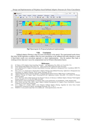 Design and Implementation of Polyphase based Subband Adaptive Structure for Noise Cancellation ...