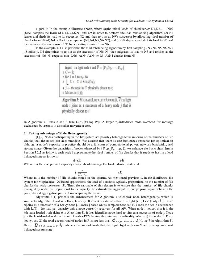 Load Rebalancing with Security for Hadoop File System in Cloud