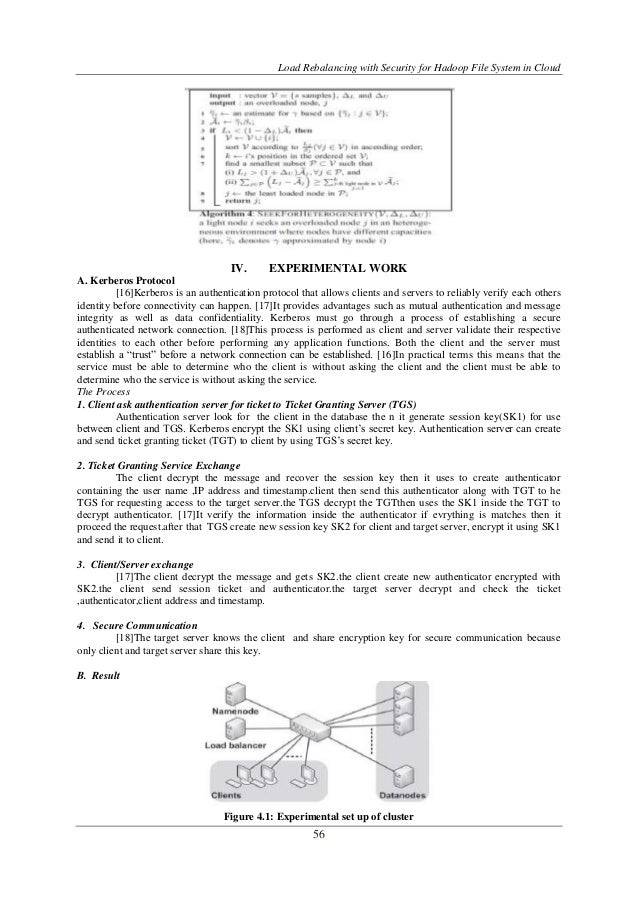 Load Rebalancing with Security for Hadoop File System in Cloud