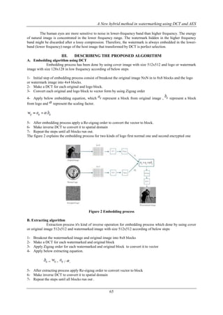 A New hybrid method in watermarking using DCT and AES | PDF