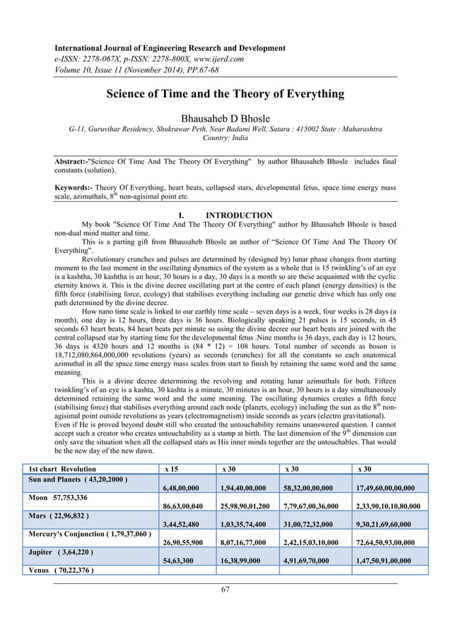 Science of Time and the Theory of Everything | PDF