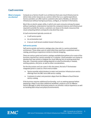 White Paper: EMC Compute-as-a-Service — EMC Ionix IT Orchestrator, VCE ...