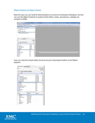 Whitepaper : Working with Greenplum Database using Toad for Data ...