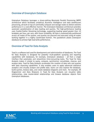 Whitepaper : Working with Greenplum Database using Toad for Data ...