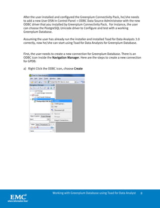 Whitepaper : Working with Greenplum Database using Toad for Data ...