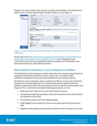 EMC Data Domain Retention Lock Software: Detailed Review | PDF