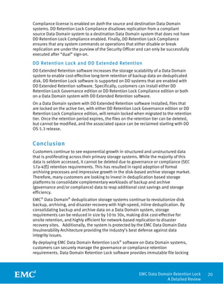 EMC Data Domain Retention Lock Software: Detailed Review | PDF