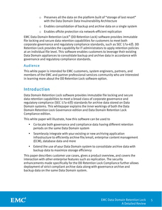 EMC Data Domain Retention Lock Software: Detailed Review | PDF