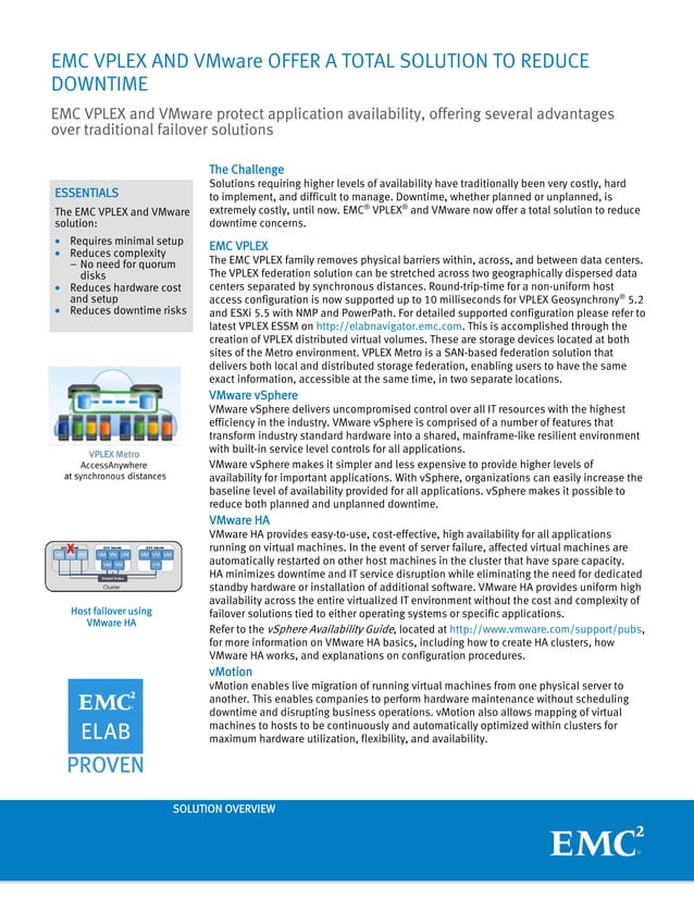 H10696 so-emc-vplex-and-vmware-solution-to-reduce-downtime | PDF