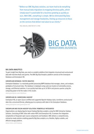 Brochure : The EMC Big Data Solution | PDF