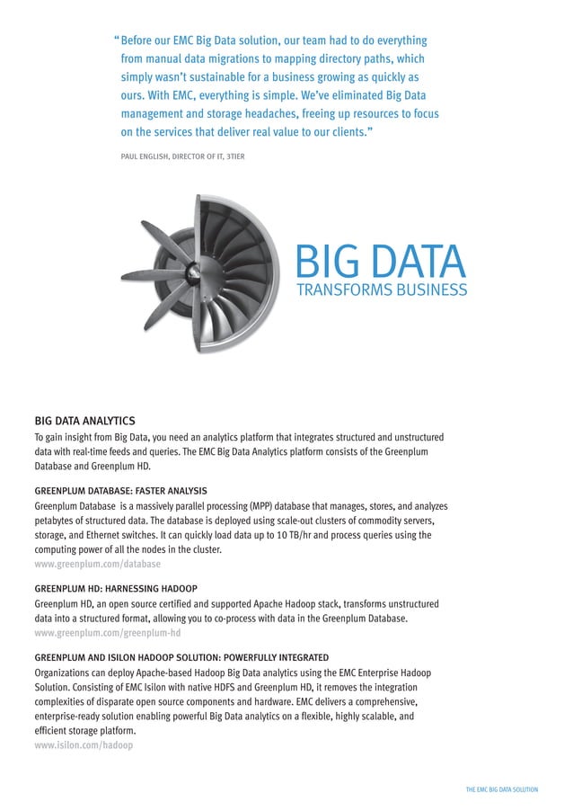 Brochure : The EMC Big Data Solution | PDF