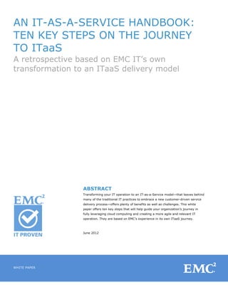 An IT-as-a-Service Handbook: 10 Key Steps on the Journey to ITaaS | PDF