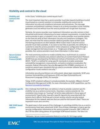 White Paper: EMC Security Design Principles for Multi-Tenant As-a-Service Environments | PDF