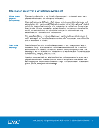 White Paper: EMC Security Design Principles for Multi-Tenant As-a-Service Environments | PDF
