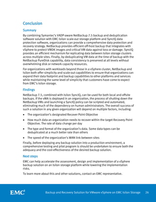 Backup and Recovery Solution for VMware vSphere on EMC Isilon Storage | PDF