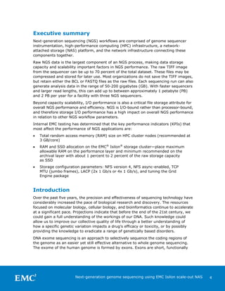 White Paper: Next-Generation Genome Sequencing Using EMC Isilon Scale-Out NAS: Sizing and ...