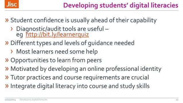 Developing digital literacies - Sarah Davies - Jisc Digital Festival 2014