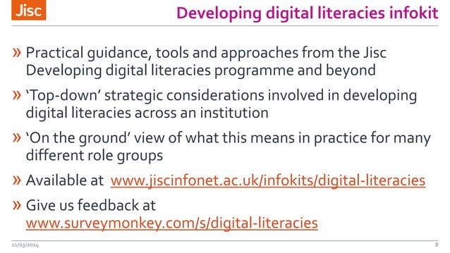 Developing digital literacies - Sarah Davies - Jisc Digital Festival 2014