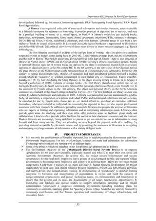 Importance of Libraries in Rural Development | PDF