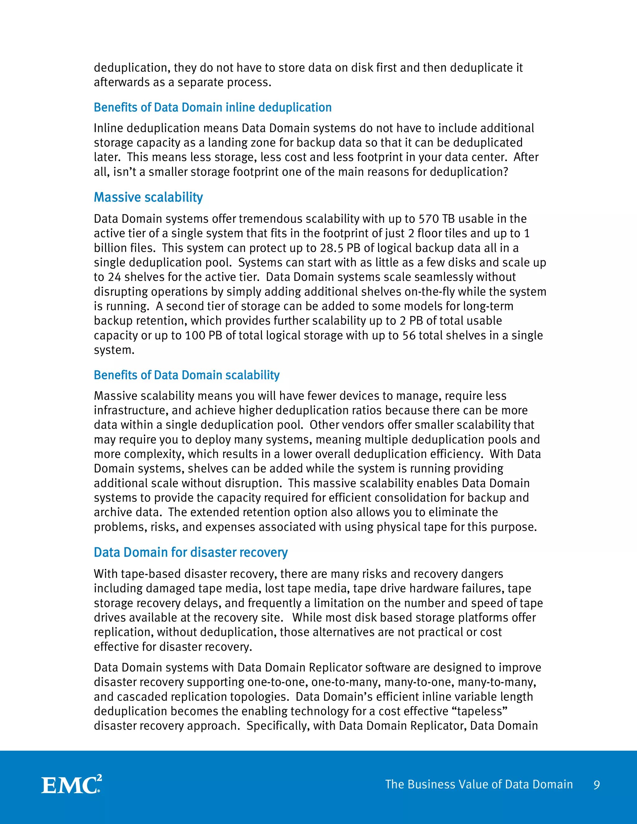 Deduplication Solutions Are Not All Created Equal: Why Data Domain? | PDF
