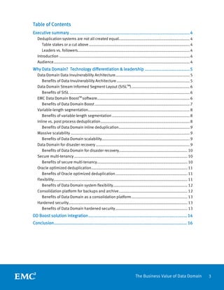 Deduplication Solutions Are Not All Created Equal: Why Data Domain? | PDF
