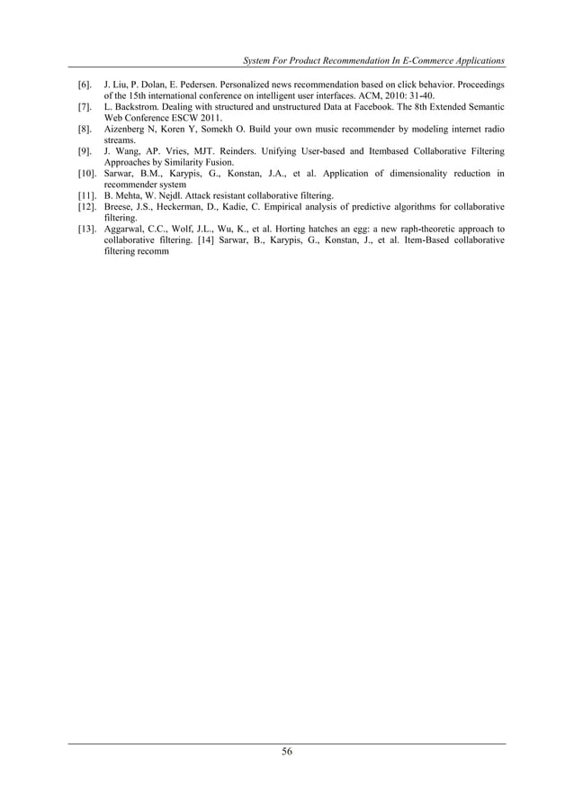 System For Product Recommendation In E Commerce Applications Pdf