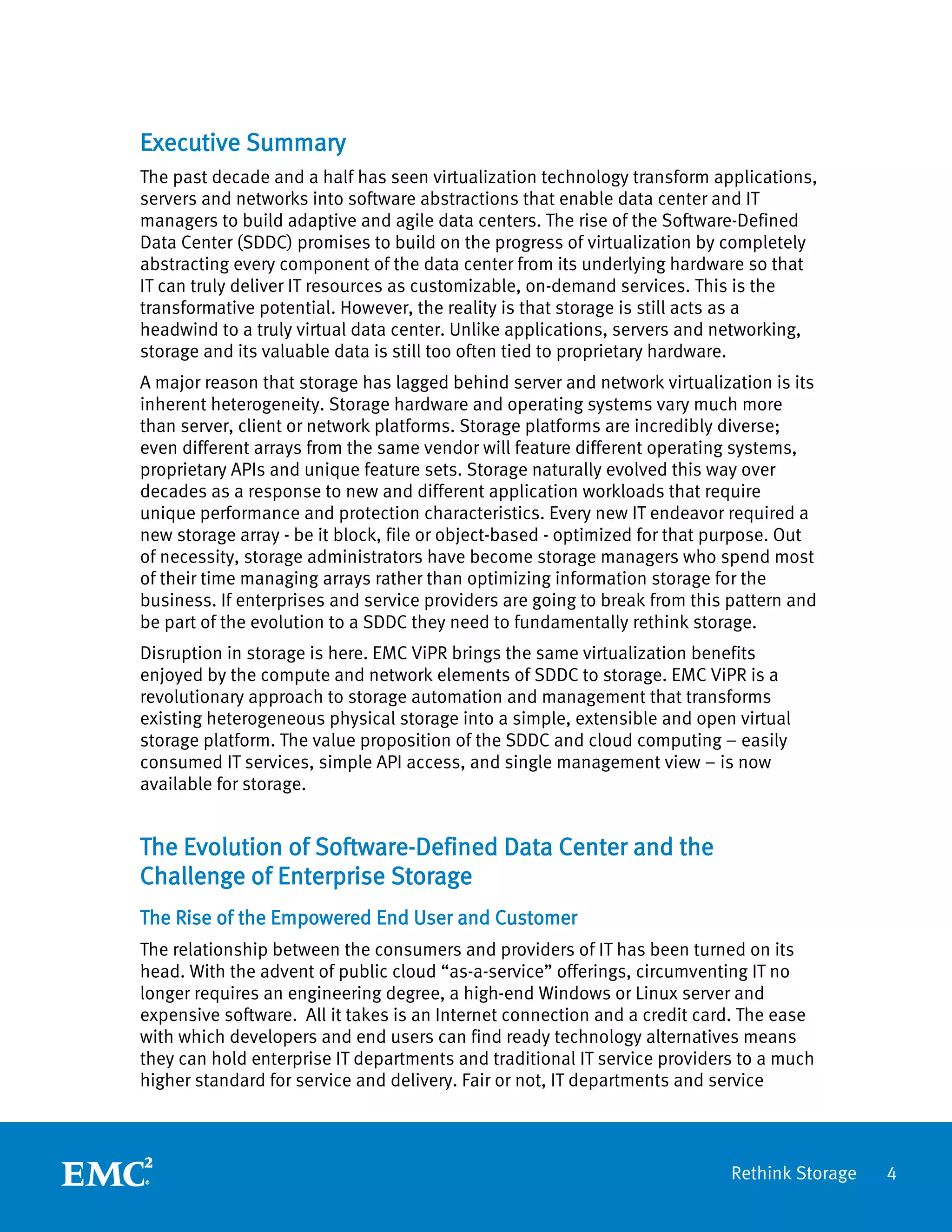 Rethink Storage: Transform the Data Center with EMC ViPR Software ...