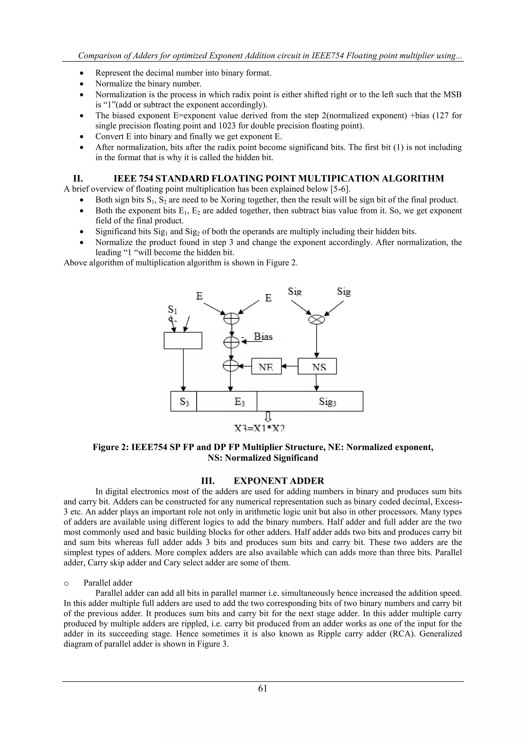 Comparison of Adders for optimized Exponent Addition circuit in IEEE754 Floating point ...