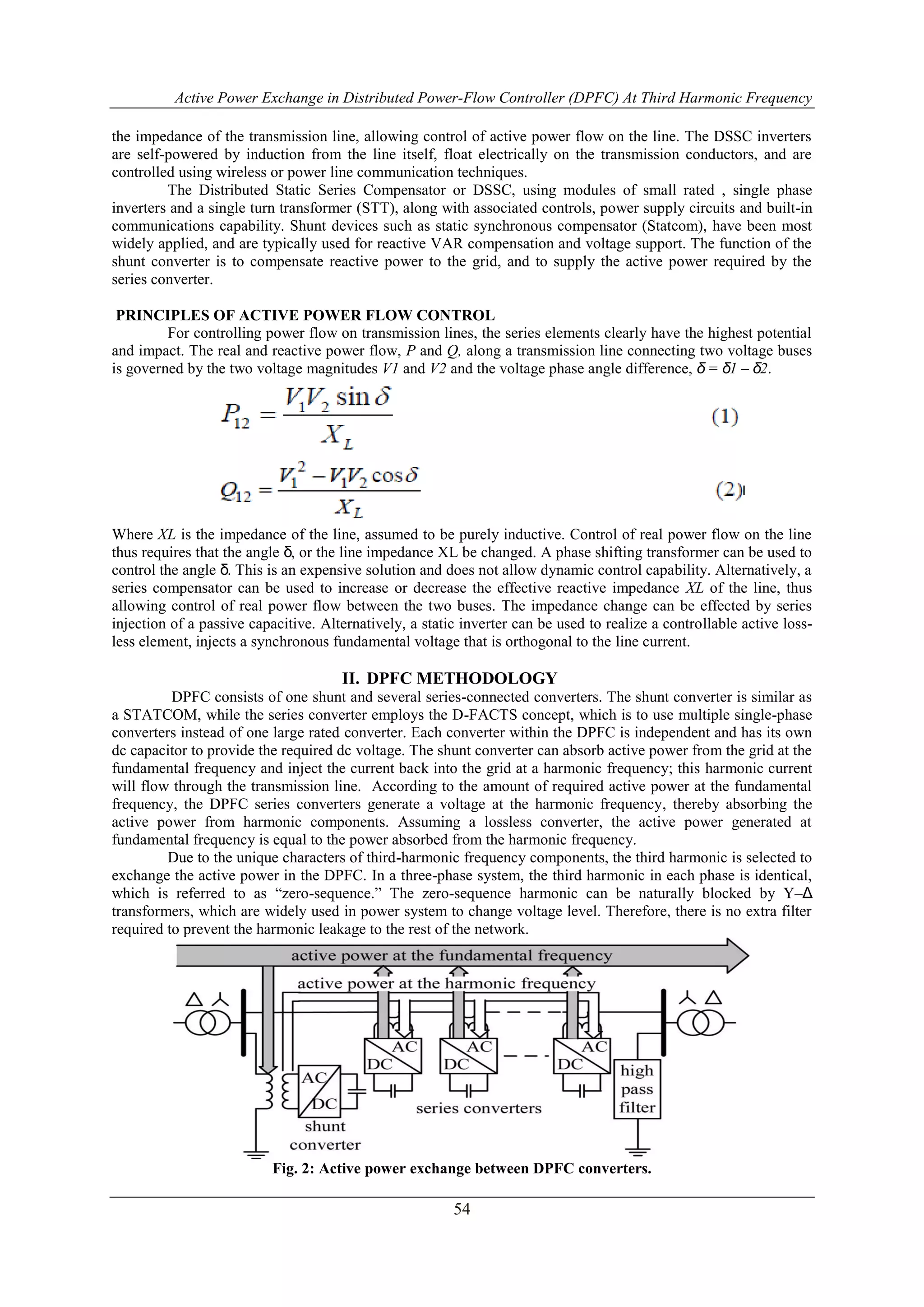 Active Power Exchange in Distributed Power-Flow Controller (DPFC) At Third Harmonic Frequency | PDF