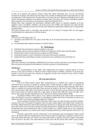 Causes of Fiber Cut and the Recommendation to Solve the Problem | PDF ...