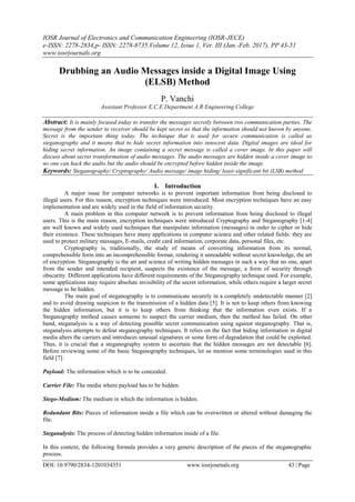 Drubbing an Audio Messages inside a Digital Image Using (ELSB) Method | PDF