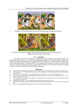 Drubbing an Audio Messages inside a Digital Image Using (ELSB) Method | PDF