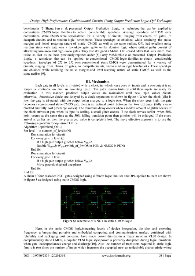 Design High Performance Combinational Circuits Using Output Prediction Logic-OPL Technique | PDF