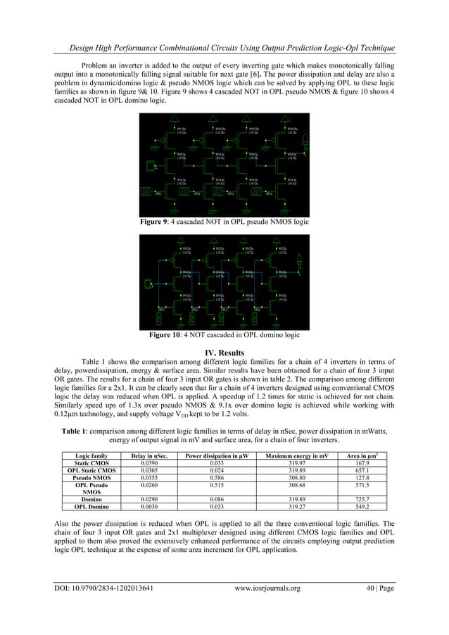 Design High Performance Combinational Circuits Using Output Prediction Logic-OPL Technique | PDF