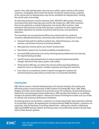 EMC for Network Attached Storage (NAS) Backup and Recovery Using NDMP | PDF