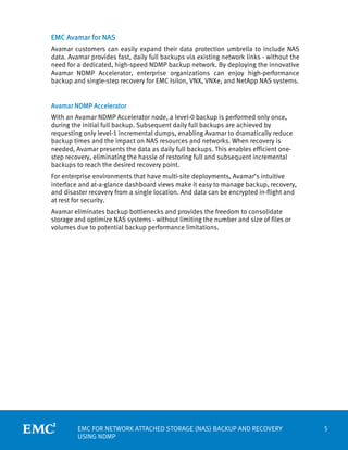 EMC for Network Attached Storage (NAS) Backup and Recovery Using NDMP | PDF
