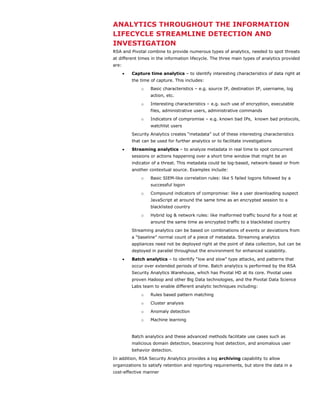 RSA-Pivotal Security Big Data Reference Architecture | PDF