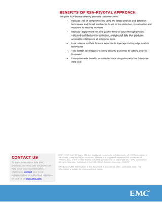 RSA-Pivotal Security Big Data Reference Architecture | PDF