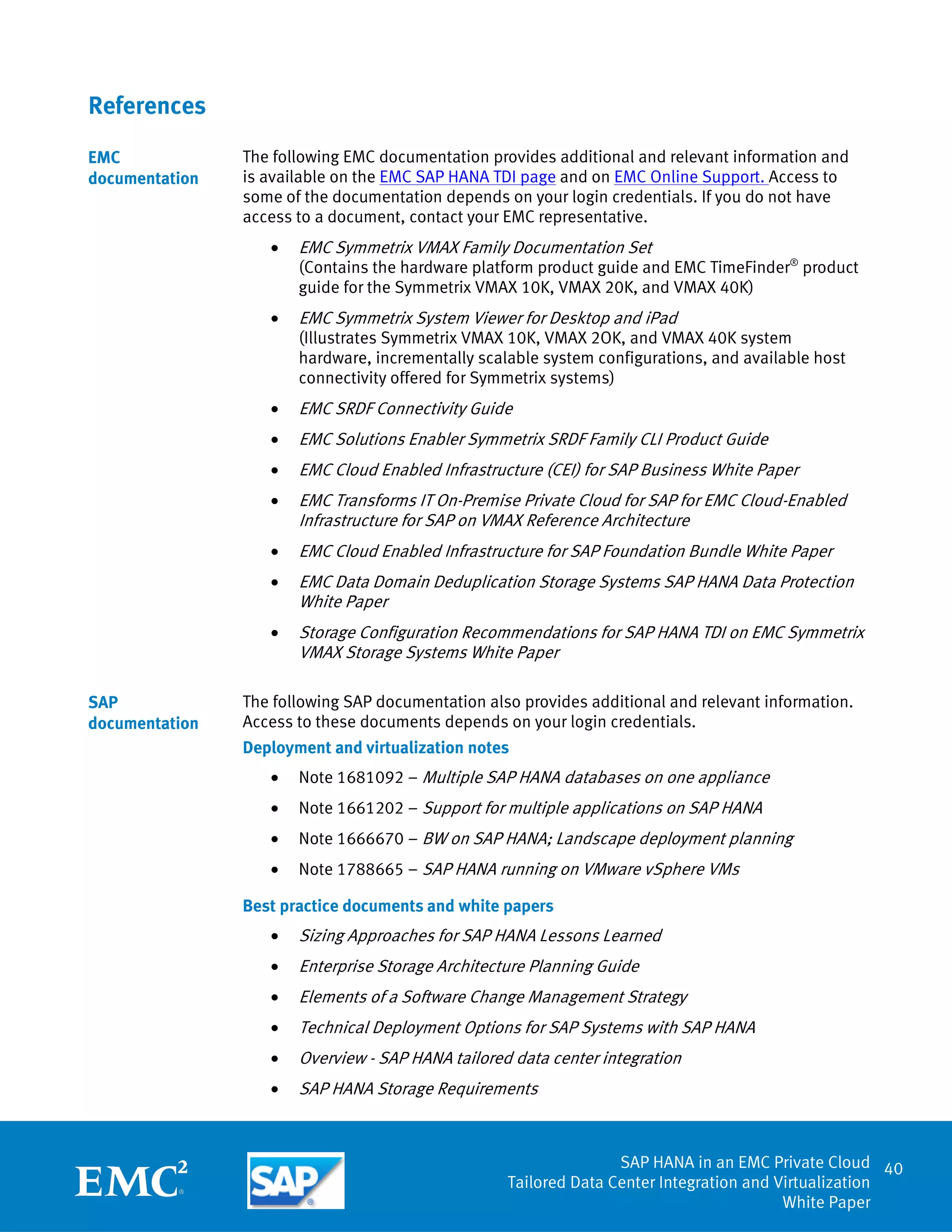 SAP HANA in an EMC Private Cloud | PDF | Data Storage and Warehousing ...