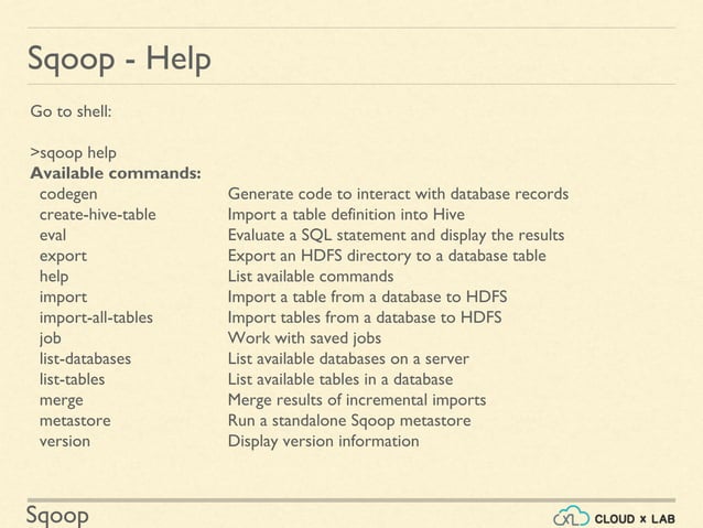 Introduction to Sqoop | Big Data Hadoop Spark Tutorial | CloudxLab | PDF