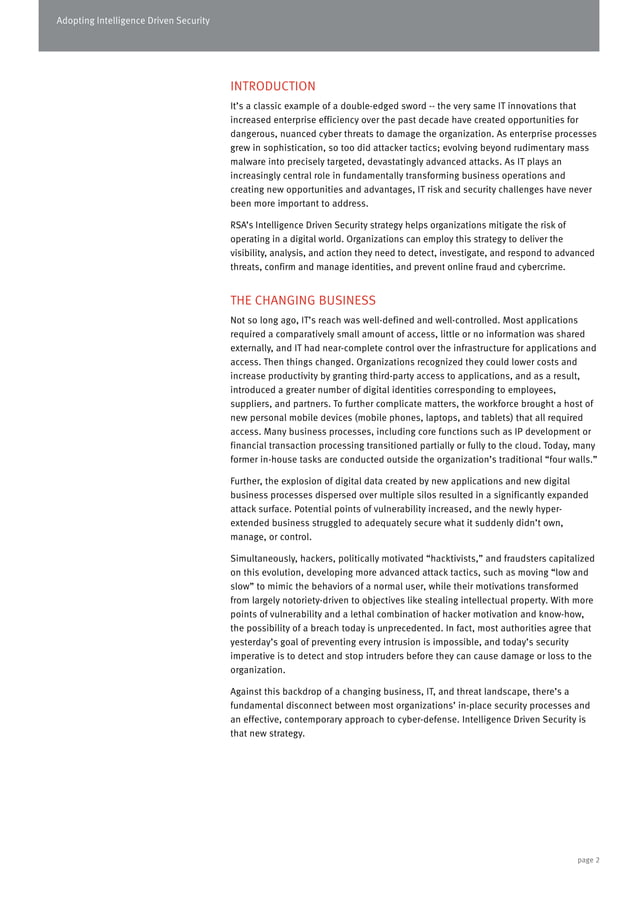 Adopting Intelligence-Driven Security | PDF