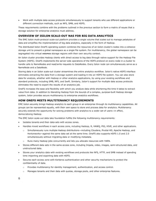 EMC Isilon Multitenancy for Hadoop Big Data Analytics | PDF