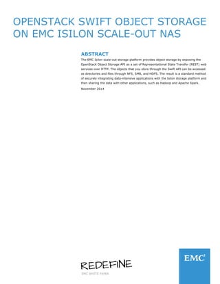 OpenStack Swift Object Storage on EMC Isilon Scale-Out NAS | PDF