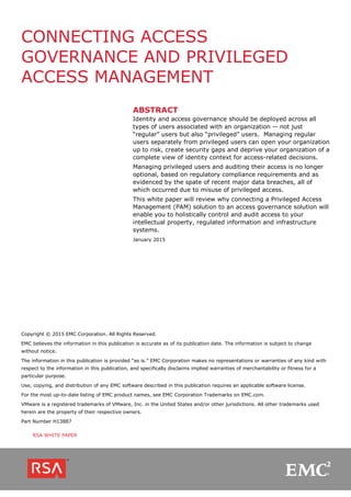 Connecting Access Governance and Privileged Access Management | PDF