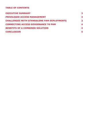 Connecting Access Governance and Privileged Access Management | PDF