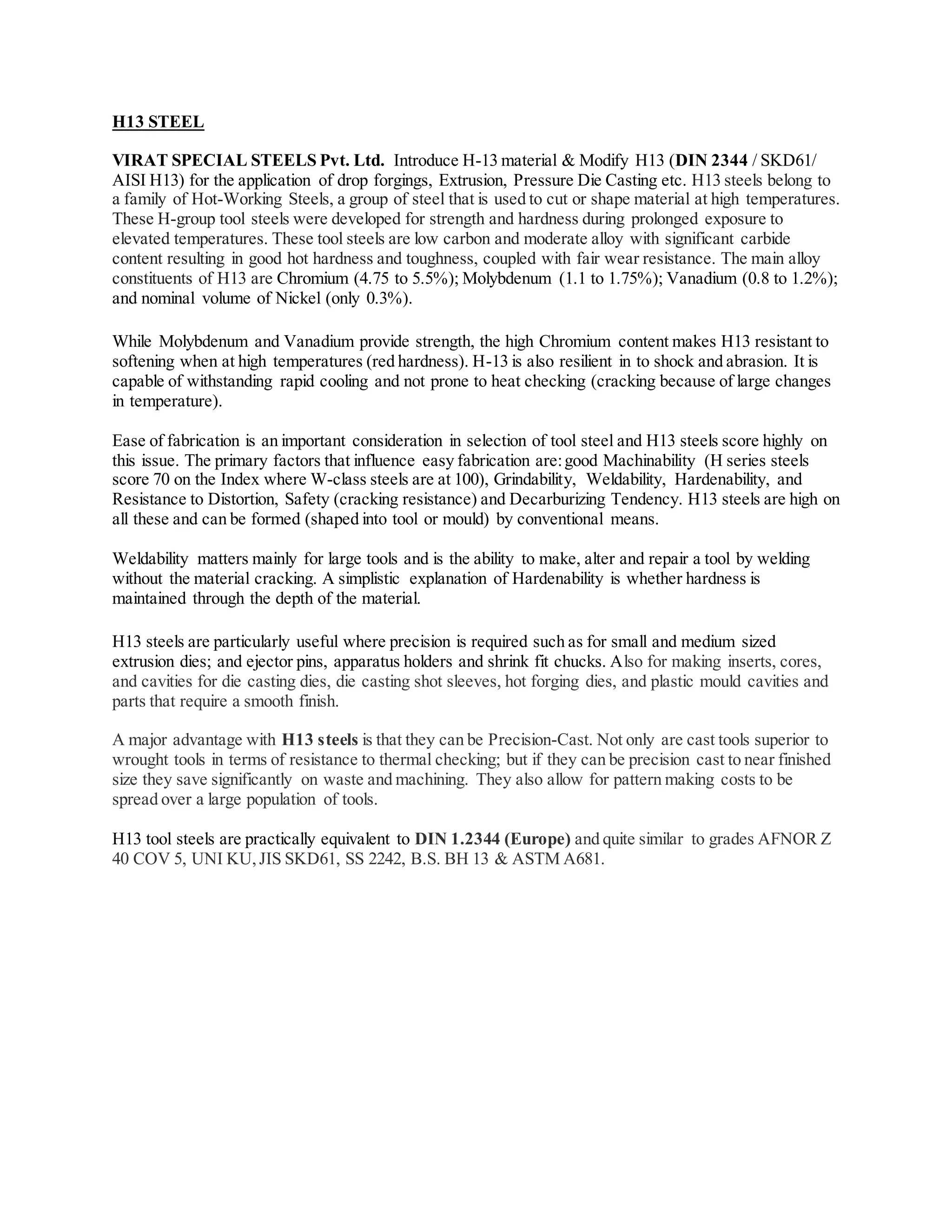 H13 steel | PDF