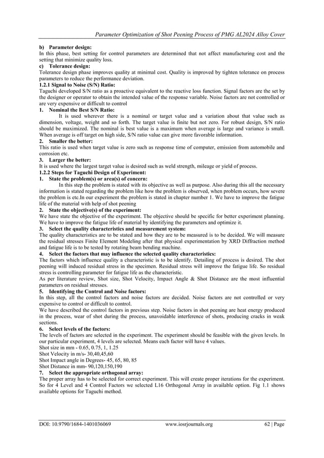 Parameter Optimization of Shot Peening Process of PMG AL2024 Alloy ...